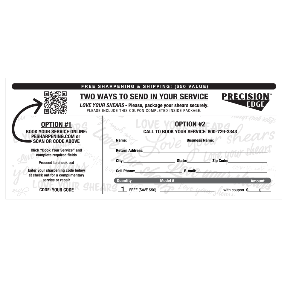 $50 PRECISION EDGE SHARPENING GIFT CERTIFICATE – Sensei Shears